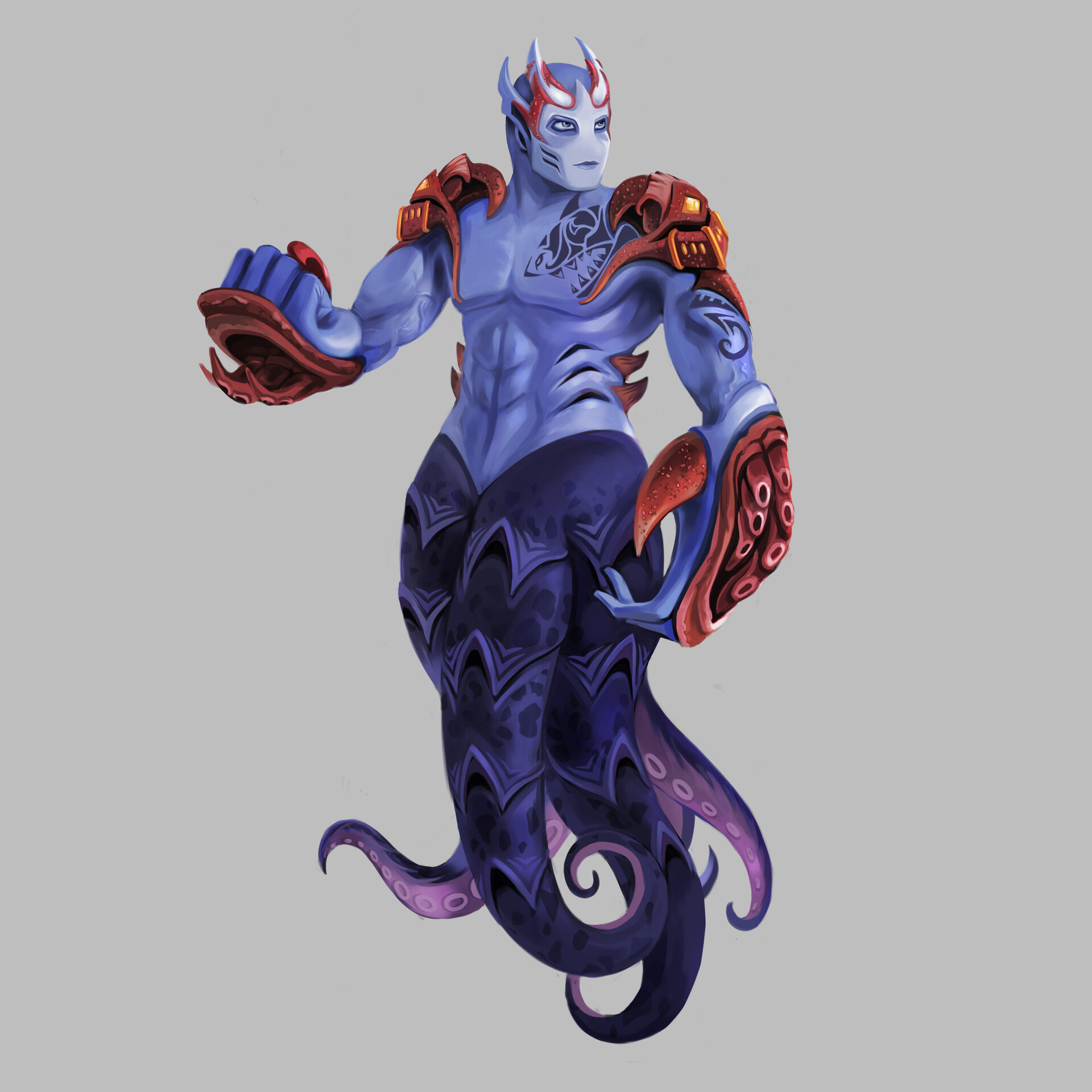 ArtStation - Humanoid squid Character concept