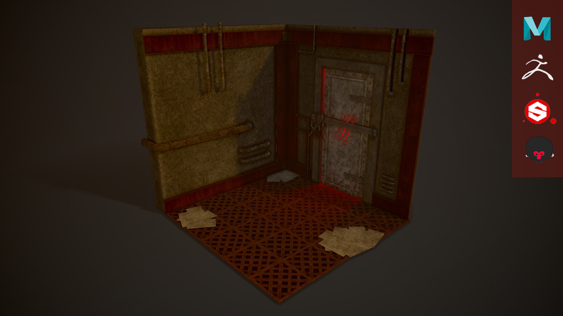 ArtStation - Horror Door Diorama