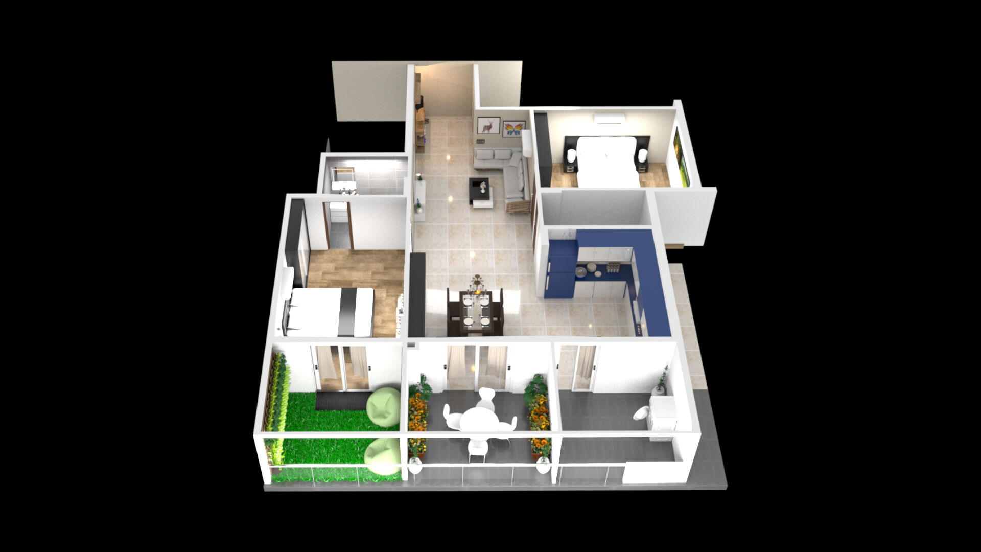 ArtStation - 2 BHK Interior Design