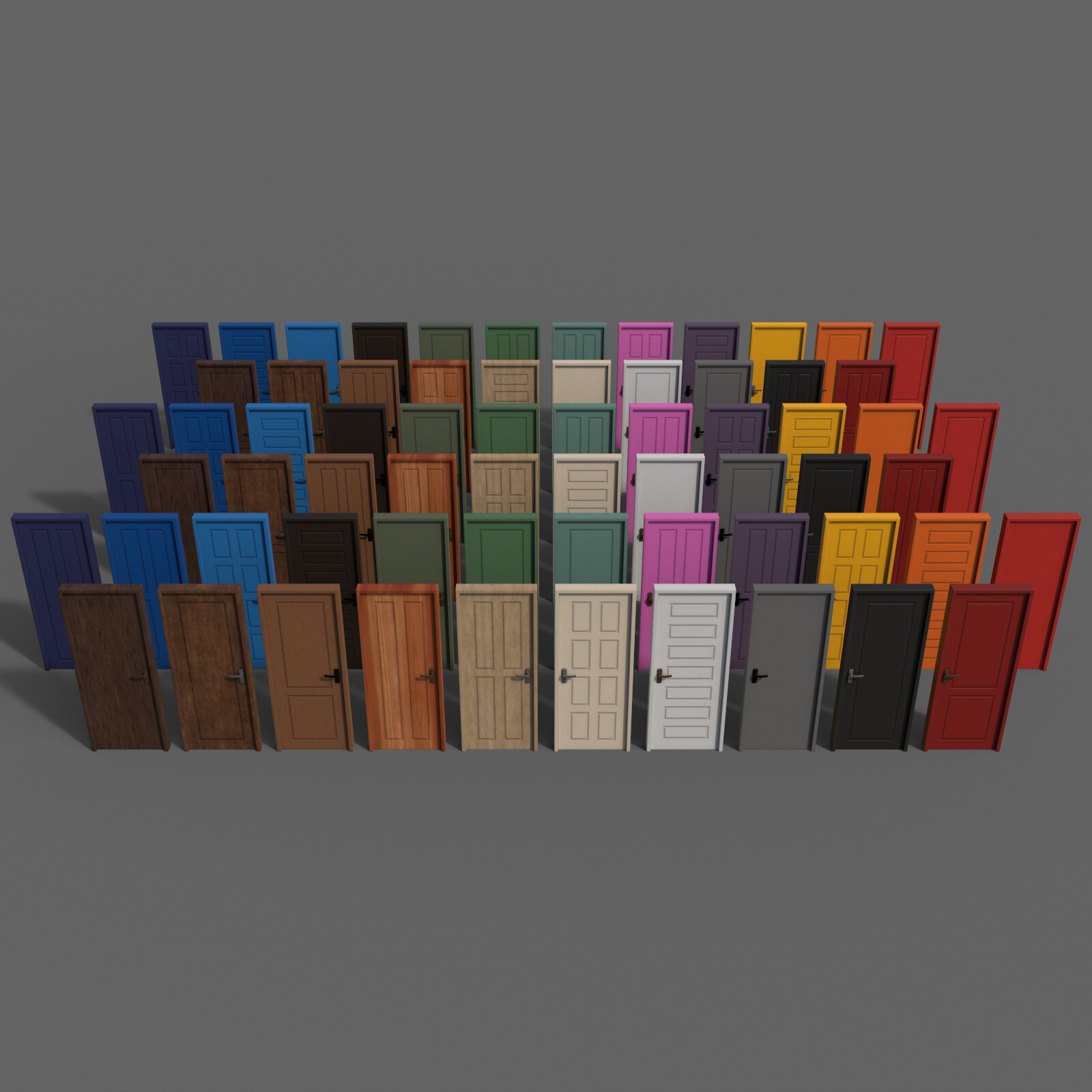 ArtStation - PBR Wood Door With Frame B