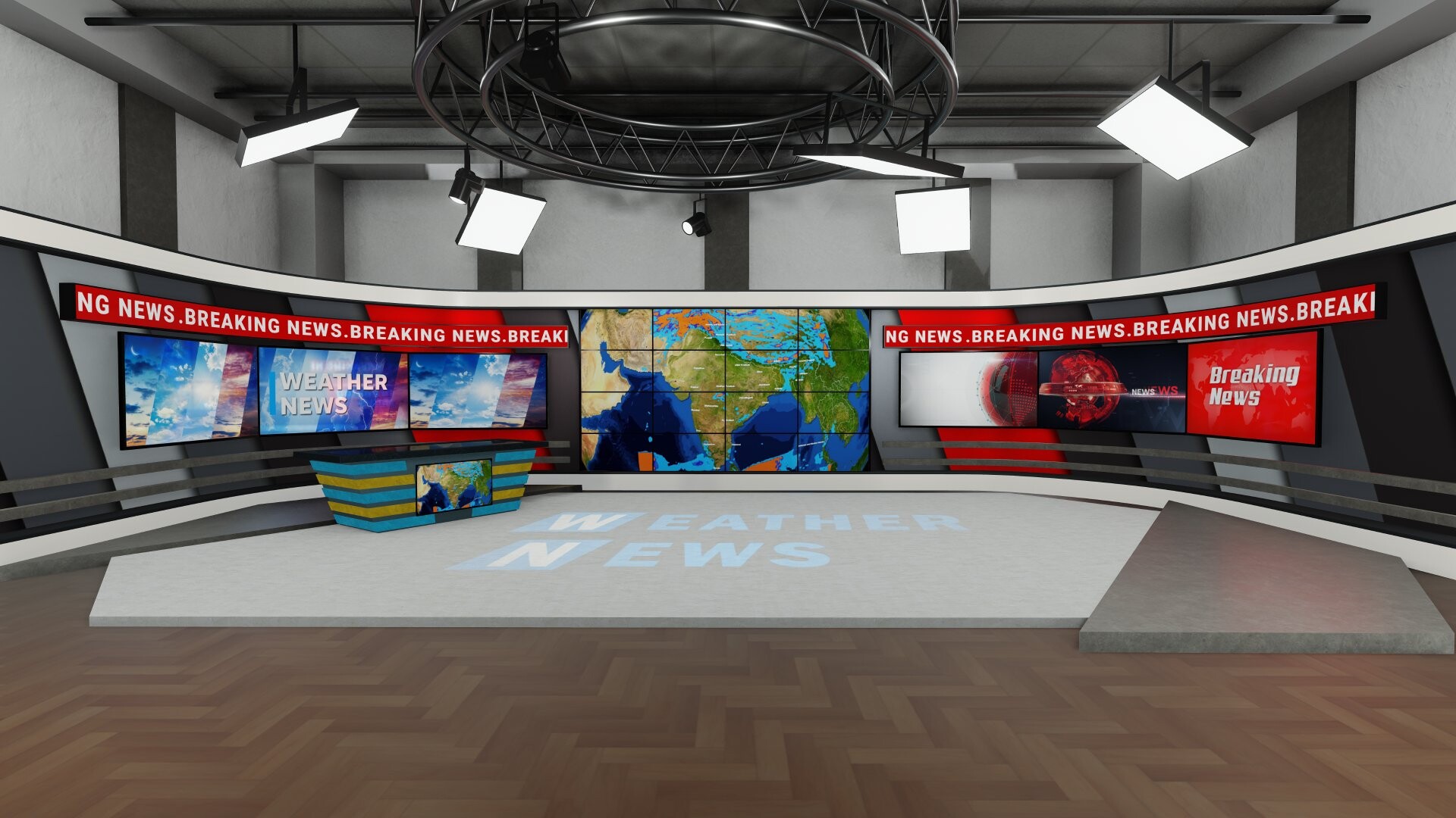 ArtStation - Demo Virtual News Channel Set For Weather Forecast