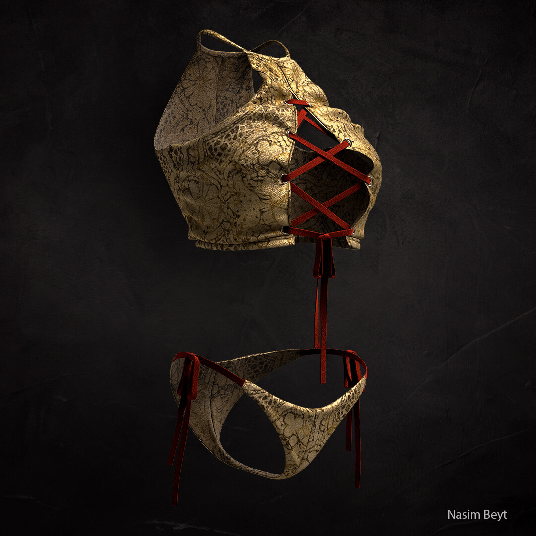 ArtStation - 5 BIKINI SWIMSUIT PACK (VOL.02). CLO3D, MD PROJECTS+OBJ+FBX