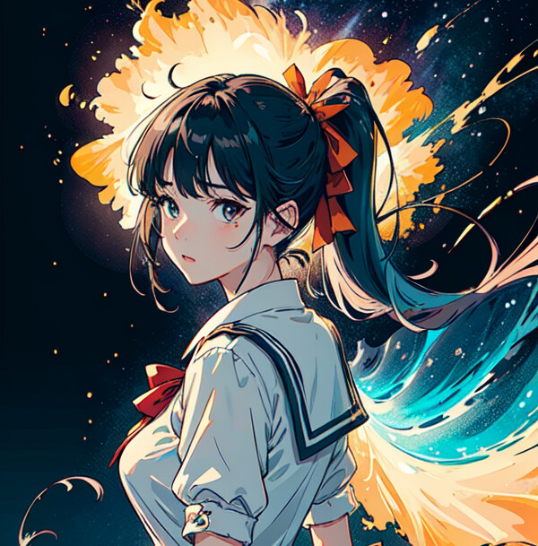 ArtStation - girl and starry sky