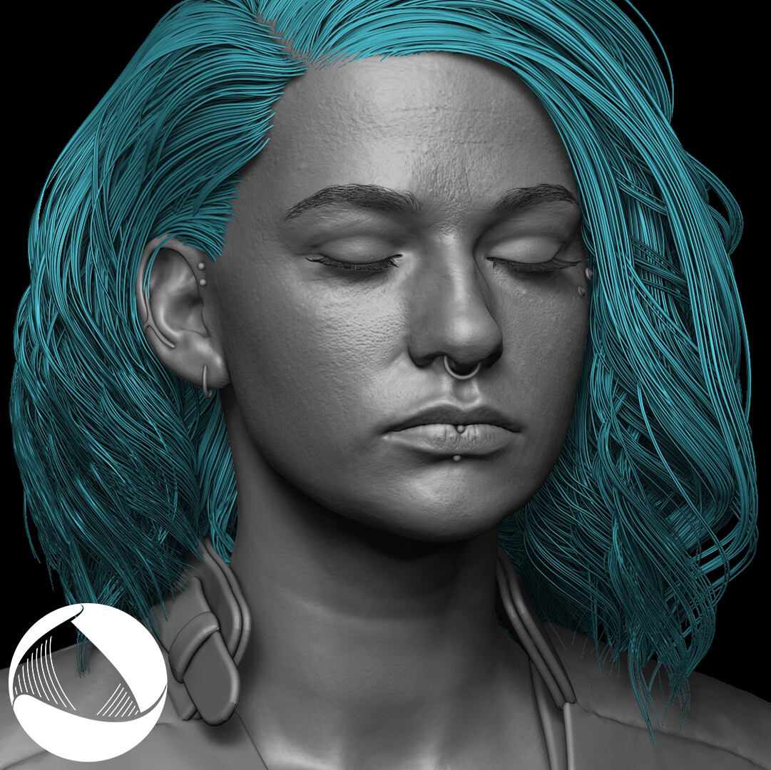 ArtStation - Blue Haired Lady