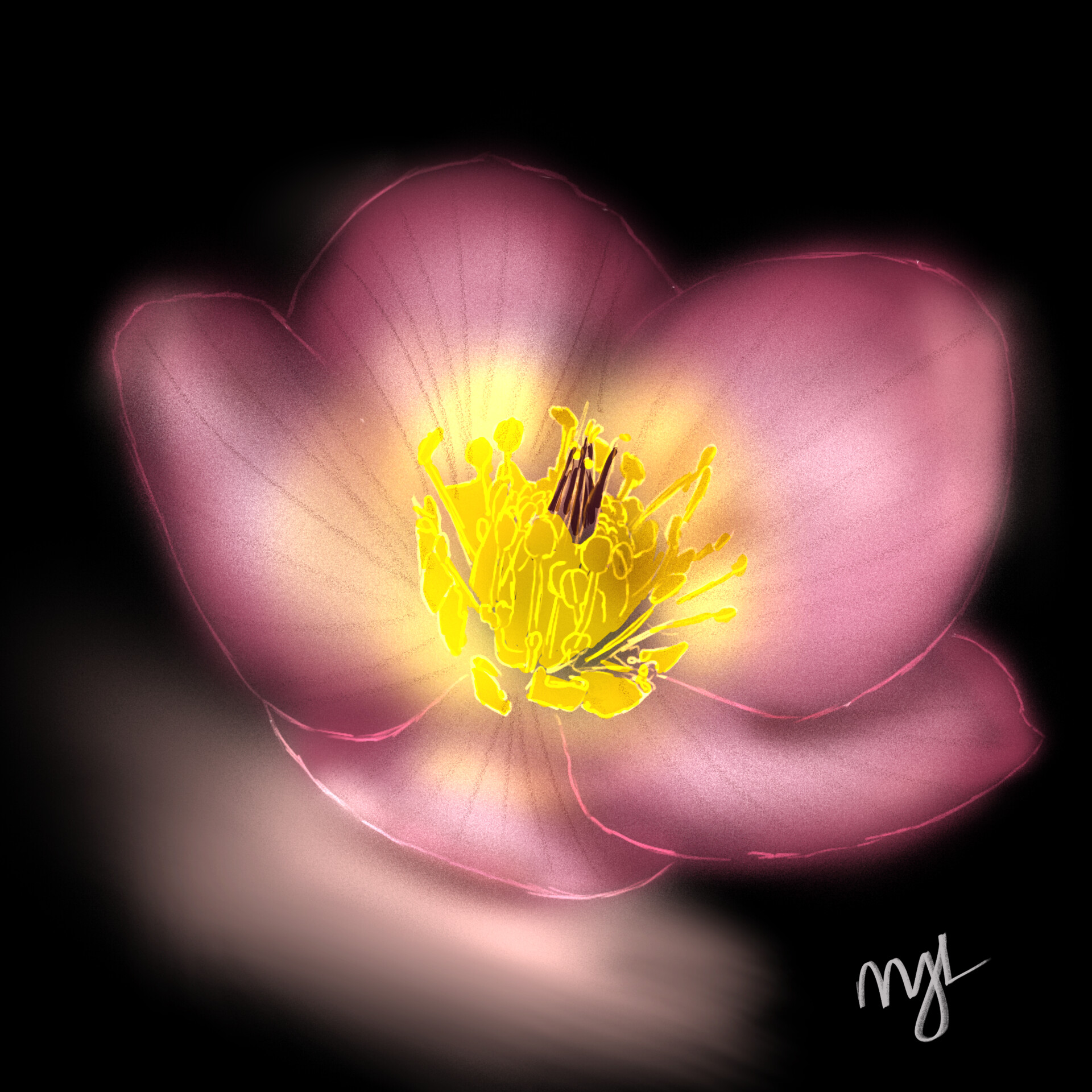 ArtStation - The Glowing Flower is out of the glass