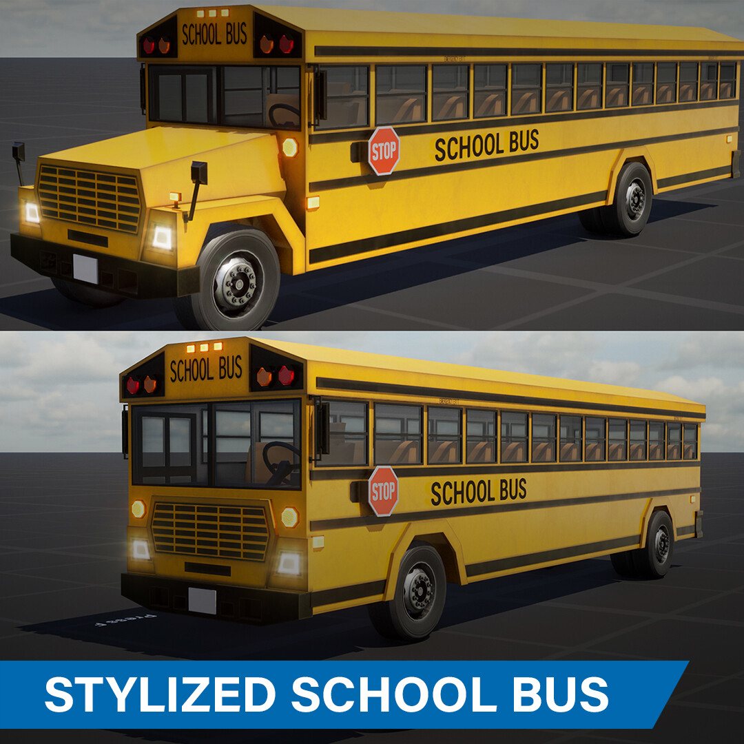 ArtStation - Stylized School Bus