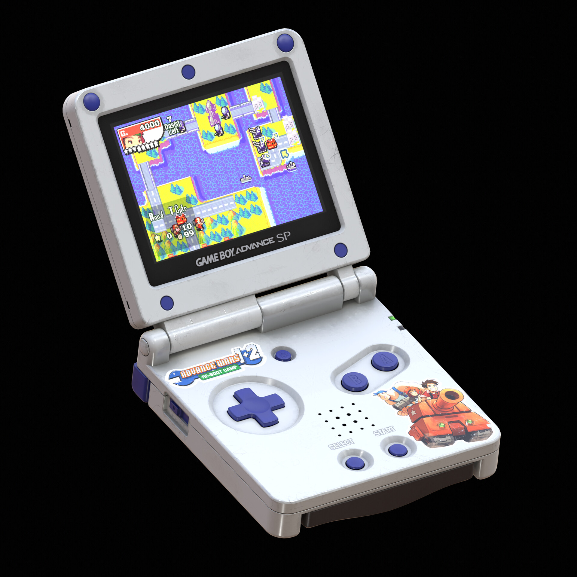 ArtStation - Gameboy Advance SP (Advance Wars)