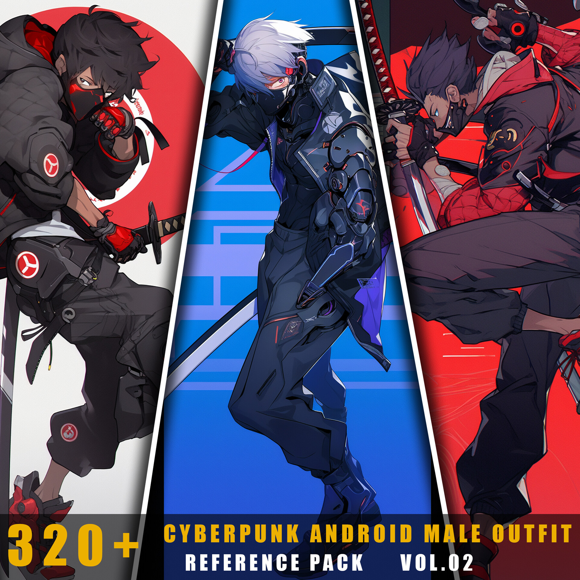 ArtStation - 320+ Cyberpunk Android Male Outfit - References Pack.02