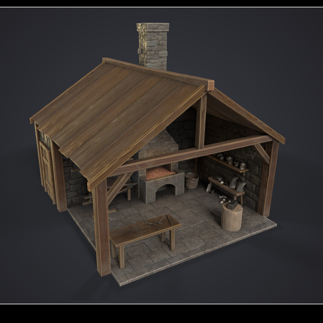 ArtStation - Medieval armorer workshop