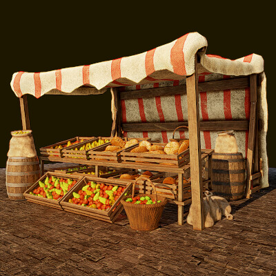 ArtStation - Medieval Market Stall