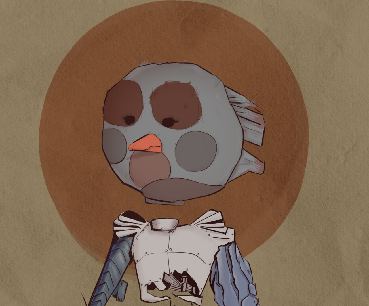 ArtStation - concept art of an alien robot with a bird's head