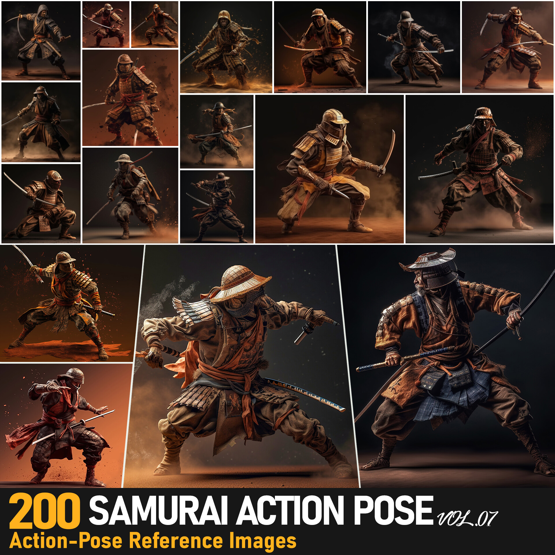 ArtStation - Samurai Action Pose VOL.07|4K Reference Images
