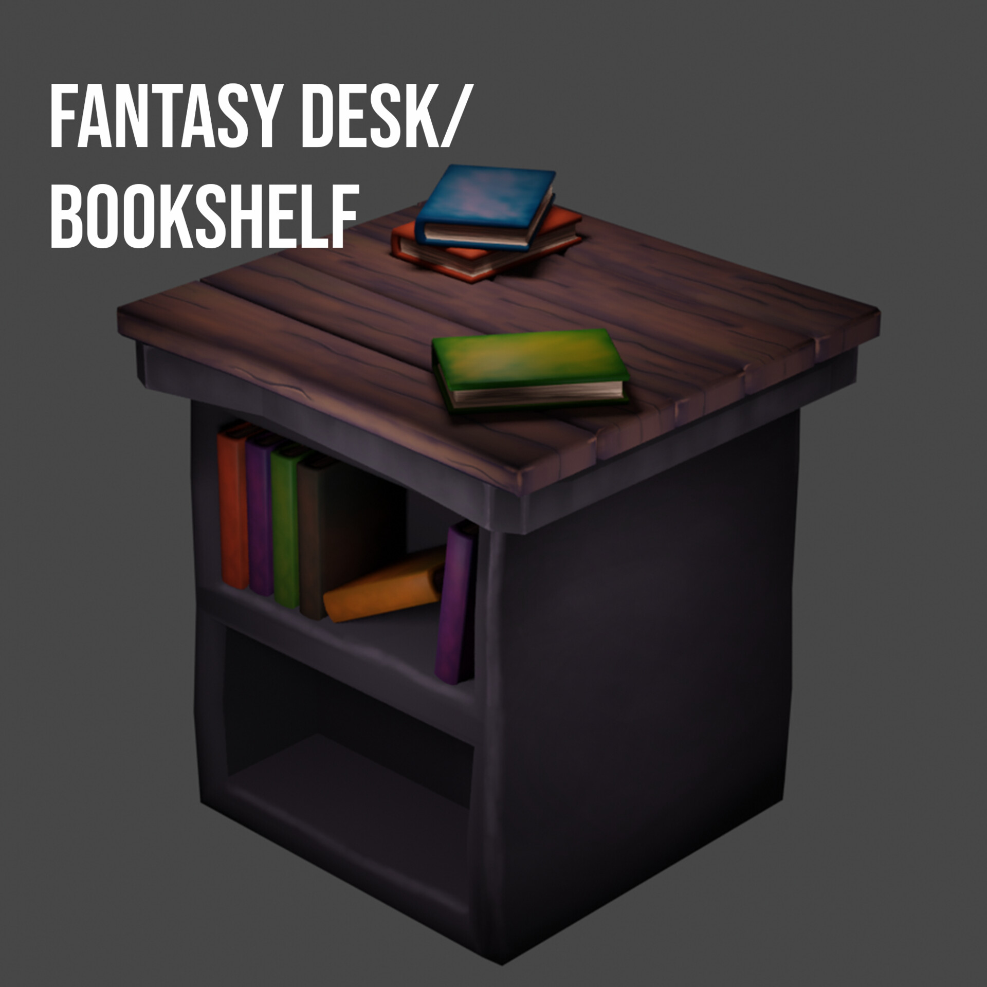 ArtStation - Fantasy Book Shelf/Desk