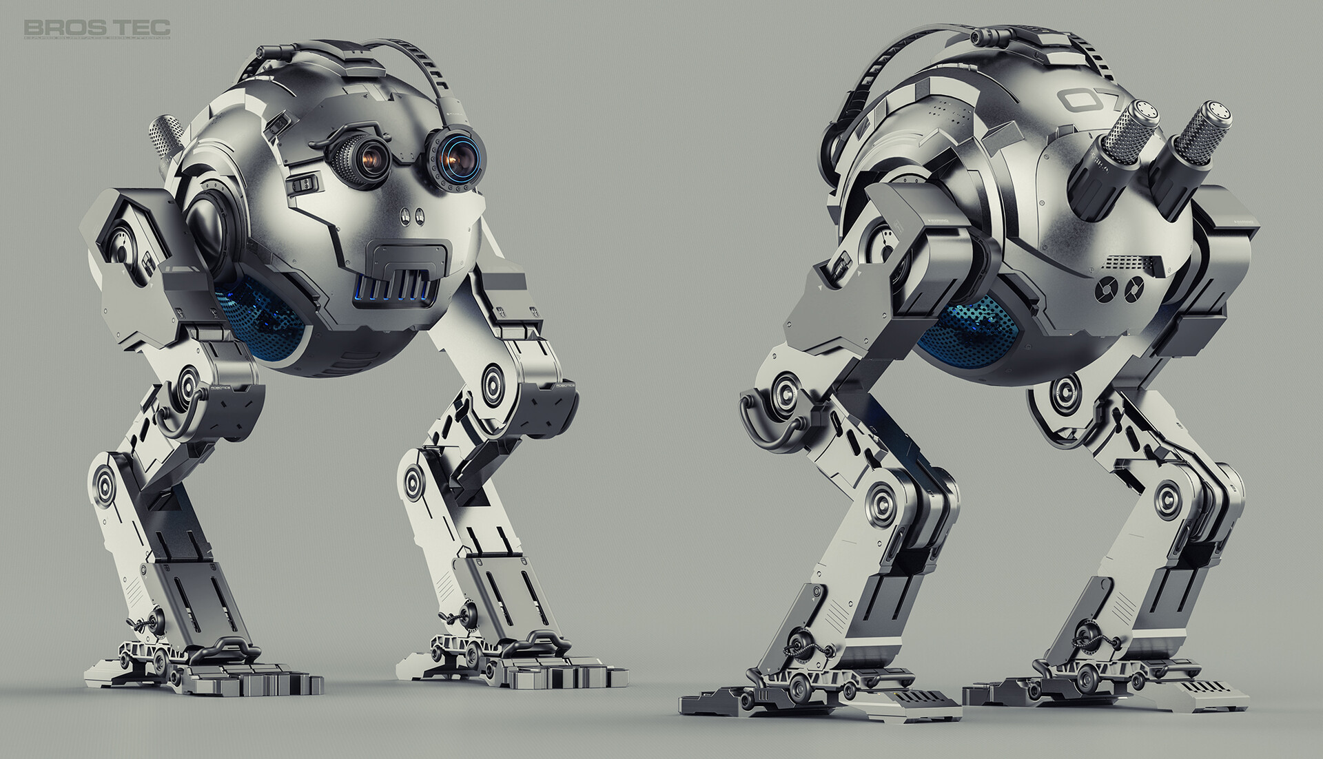 ArtStation - SciFi Mech Retuxtured with Blender Bros Mats (in dev)