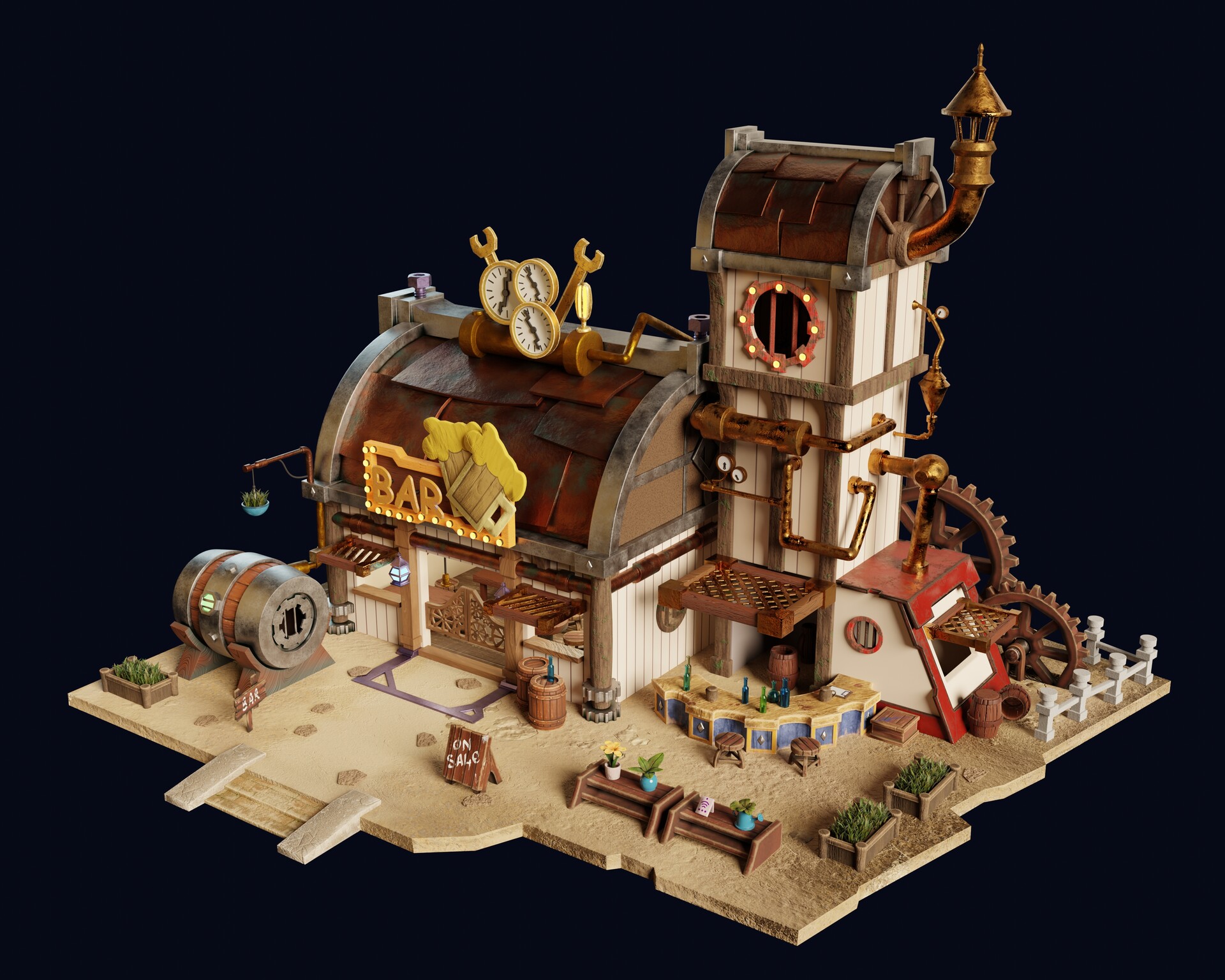 ArtStation - Steampunk bar