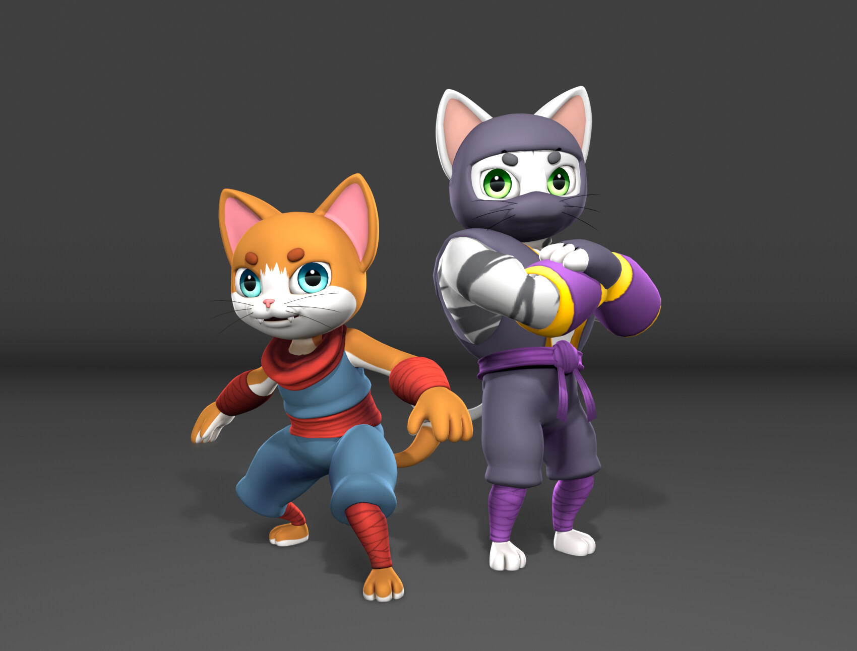 ArtStation - 3d ninja cats