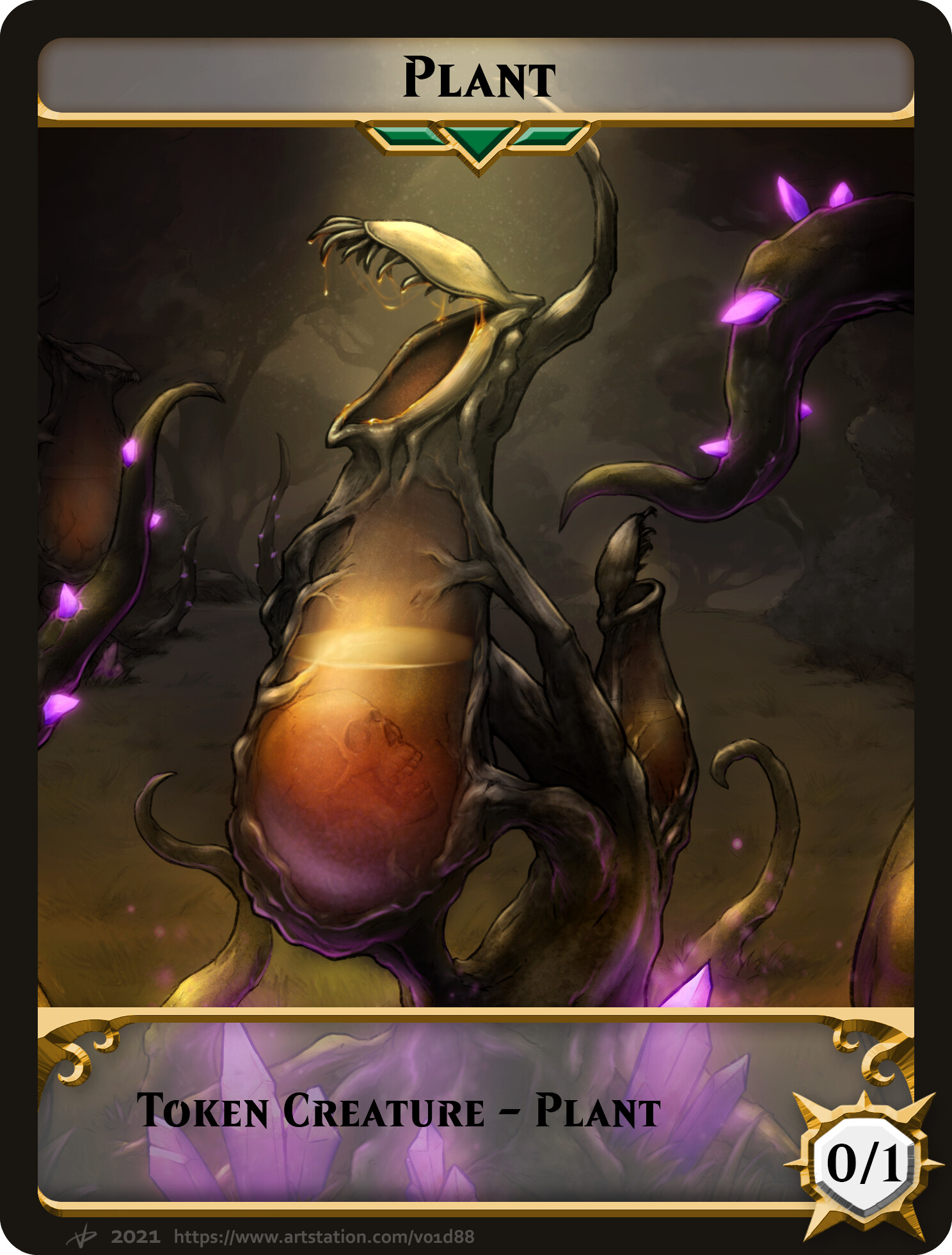 ArtStation - MTG tokens: Eldrazi Spawn, Clue, Plant