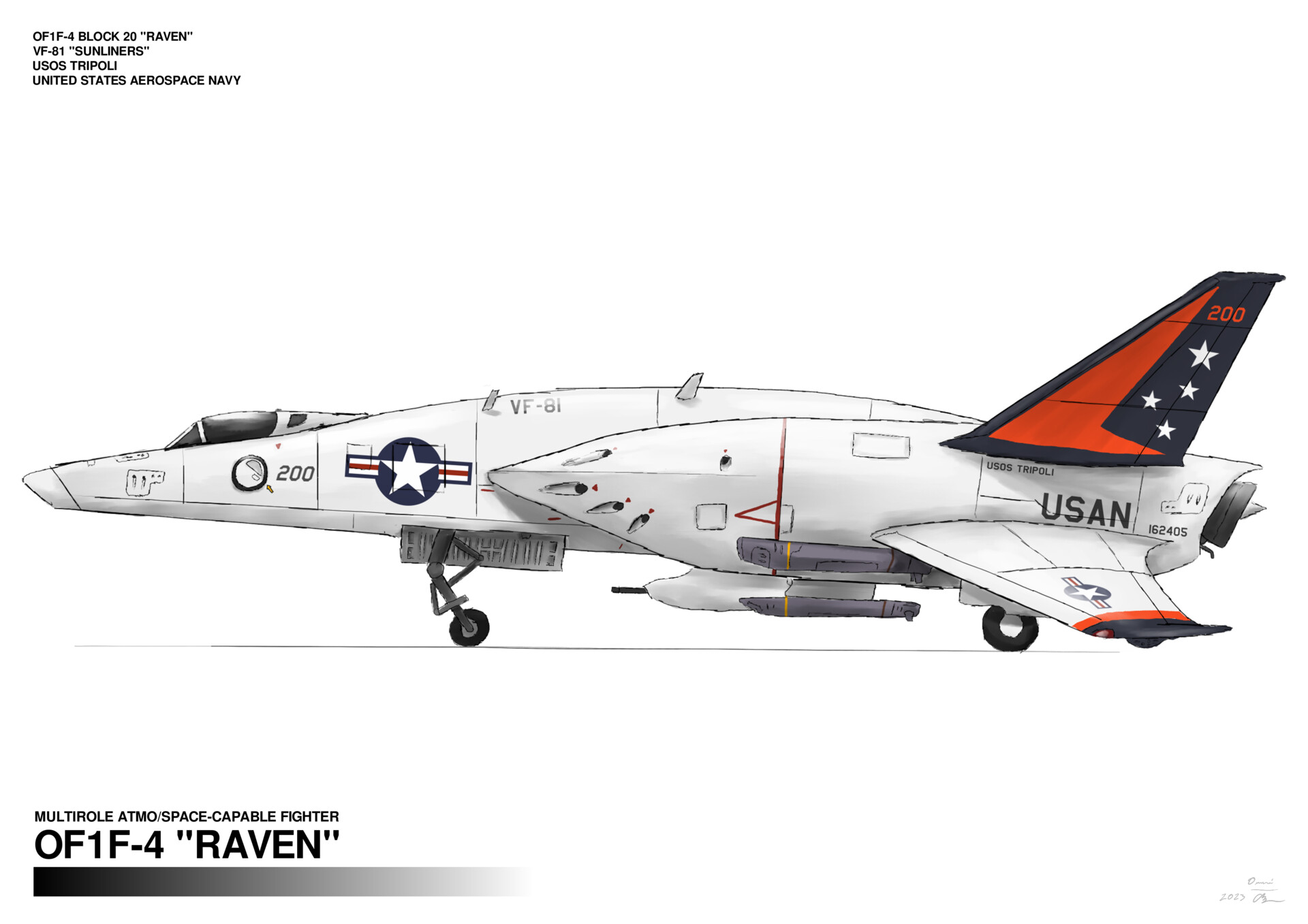 ArtStation - OF1F-4 Raven Mars-Orbital Fighter