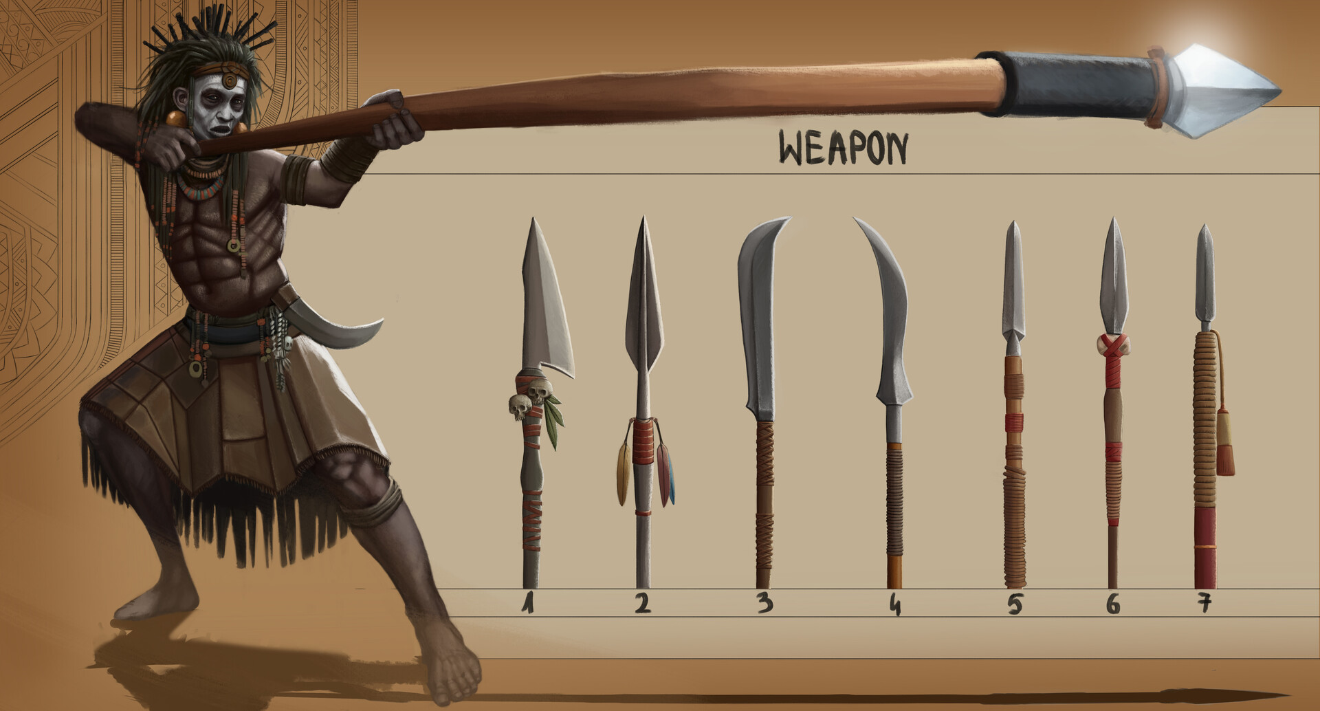 ArtStation - Tribal character/ weapon concept art