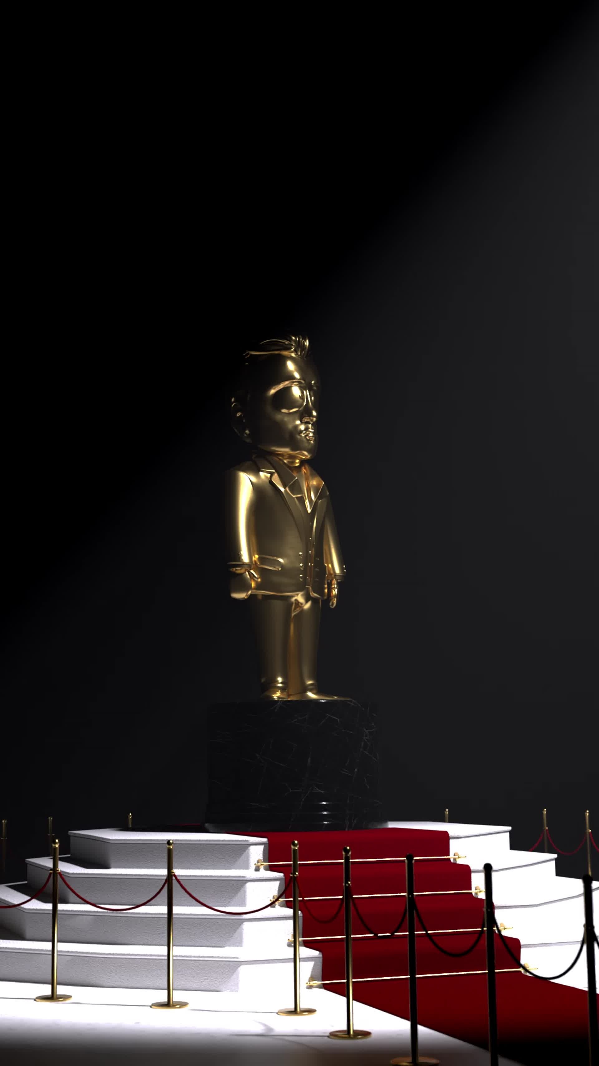 ArtStation - "The Golden Visionary" Elon statue visualization