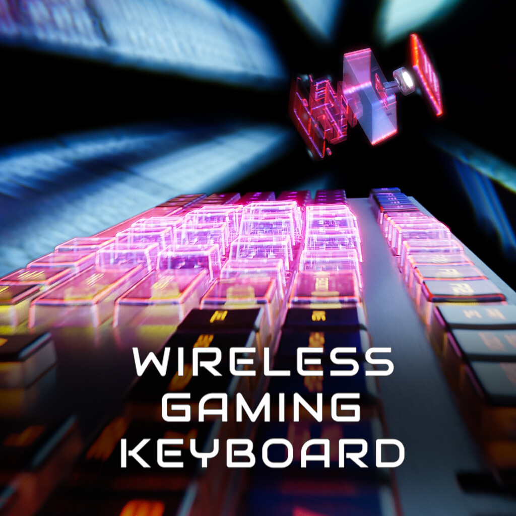 ArtStation - Wireless Gaming Keyboard - Commercial example