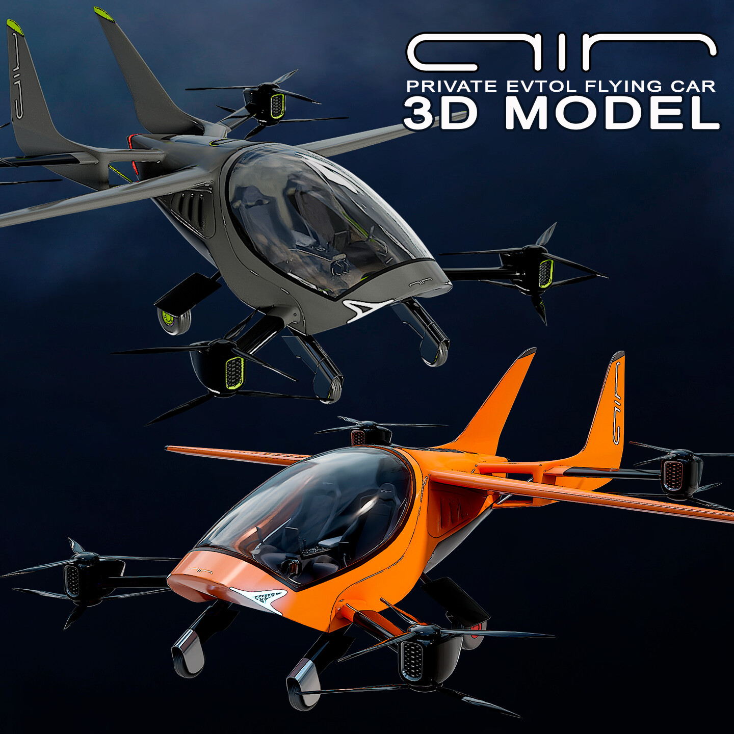 ArtStation - Private eVTOL Air One 3D Model