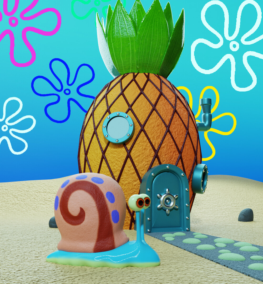 ArtStation - Gary the snail, SpongeBob's house