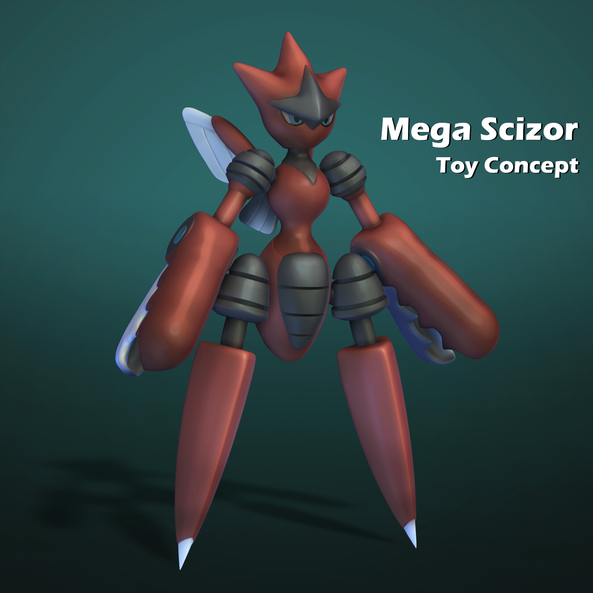 ArtStation - Mega Scizor Product Toy Design (Fan Art)
