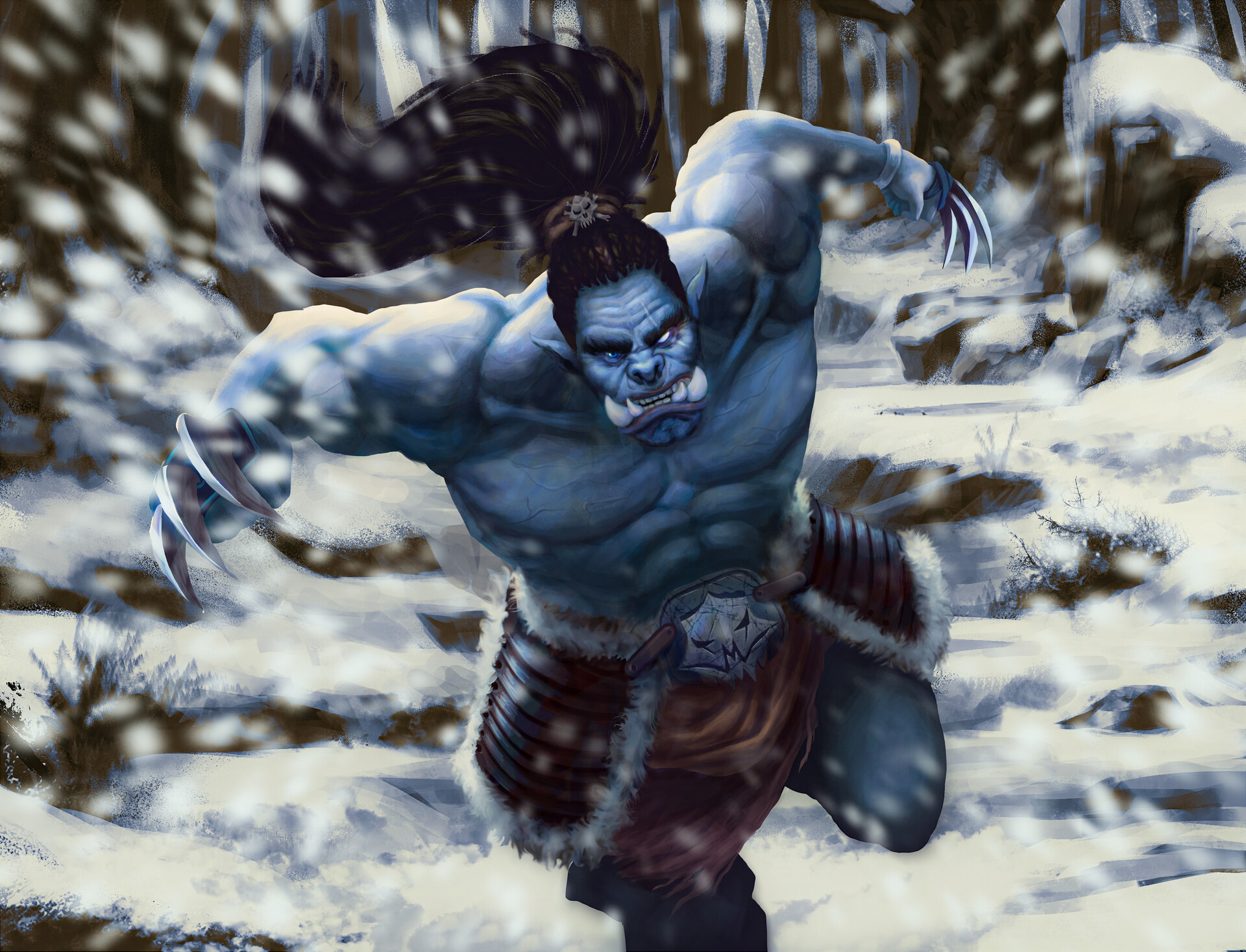 ArtStation - Blue Orc Warrior