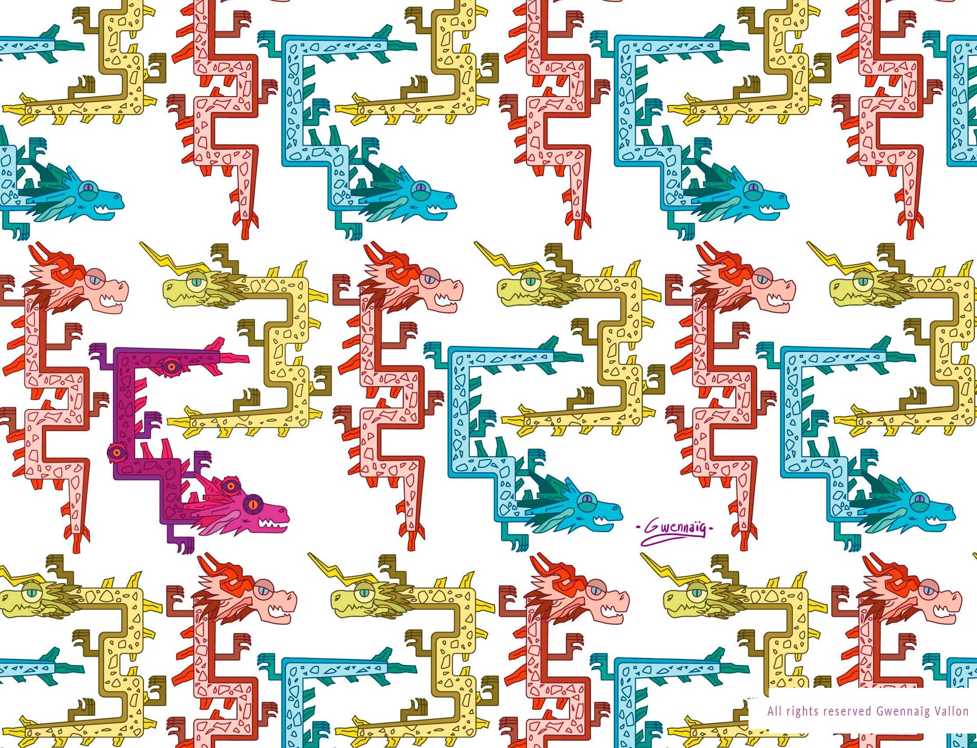 ArtStation - Breath of the wild Dragons pattern