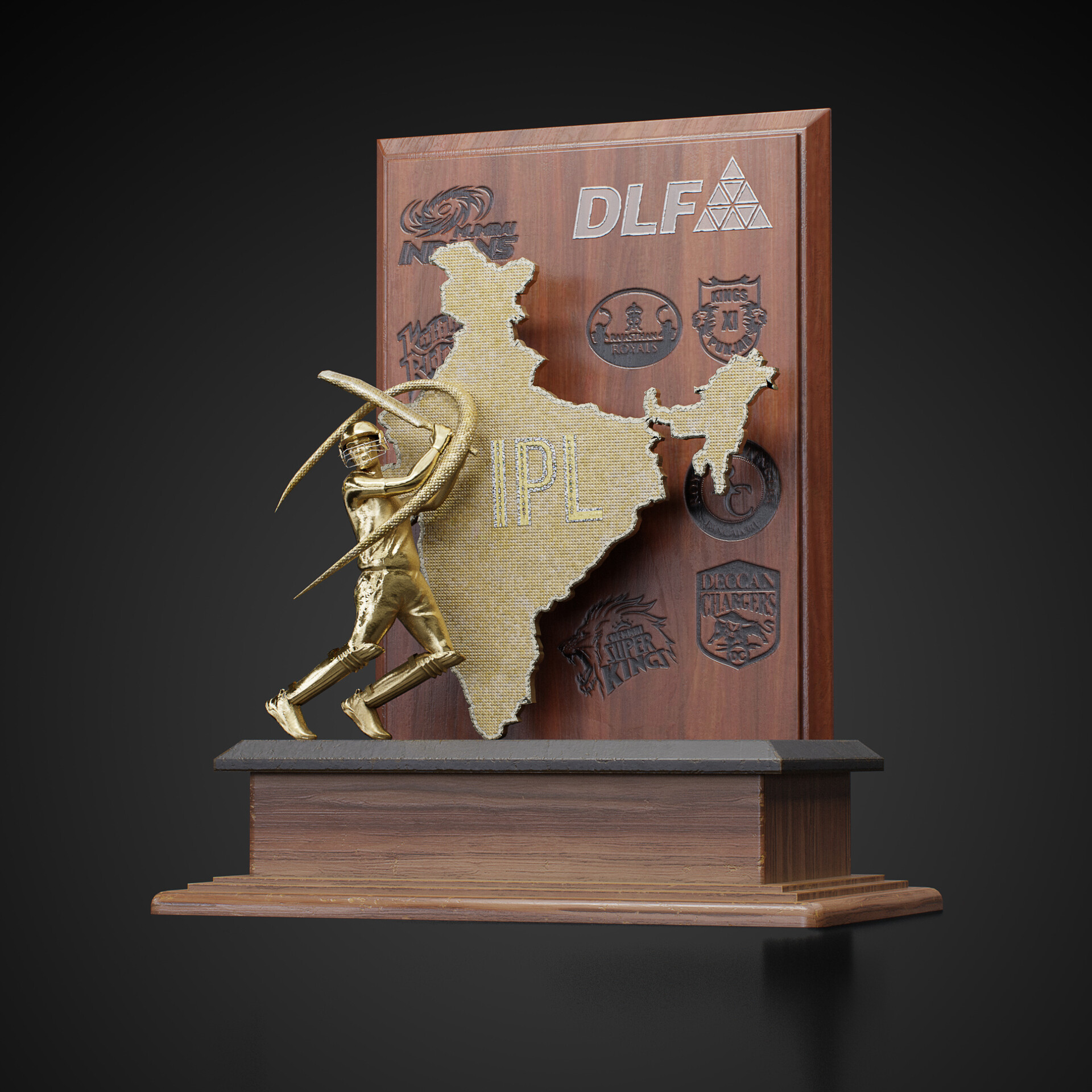 ArtStation - DLF IPL 2008-10 Old Trophies | RR | DC | CSK