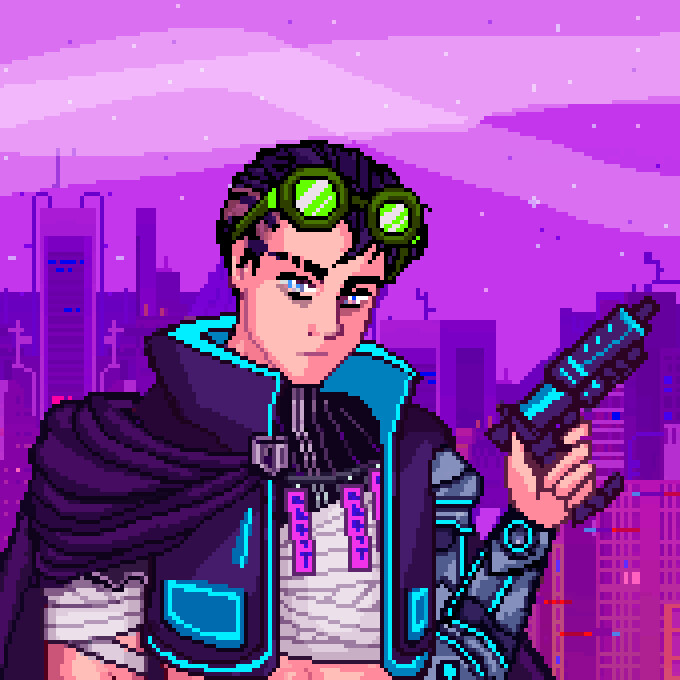 ArtStation - Samples for a cyberpunk character - Pixel art