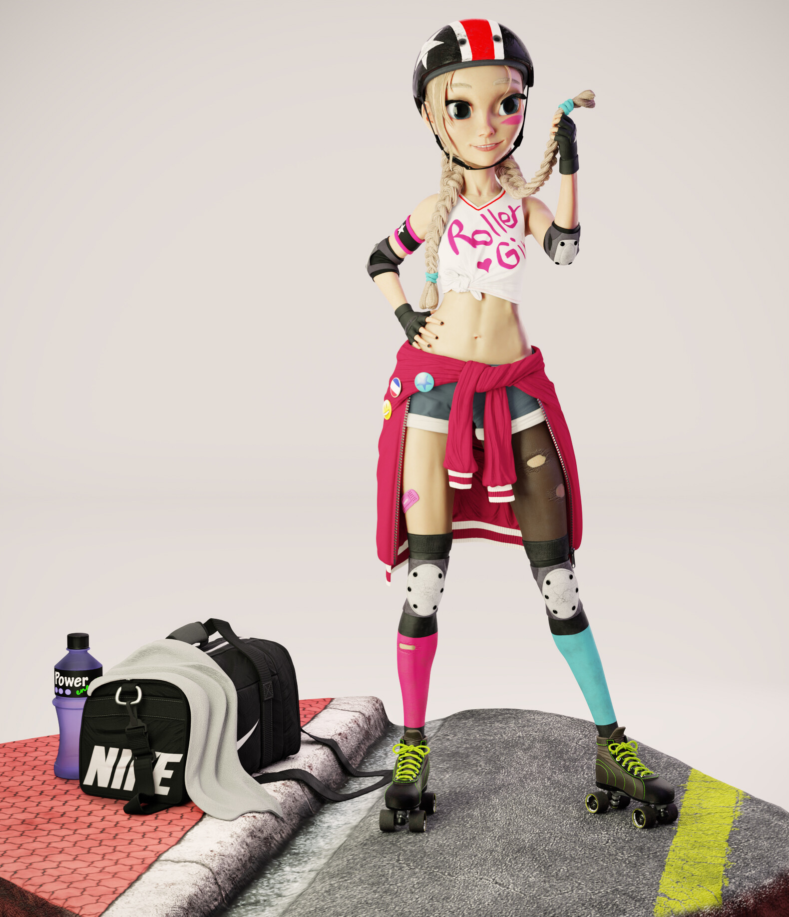 ArtStation - Girl on rollerblade