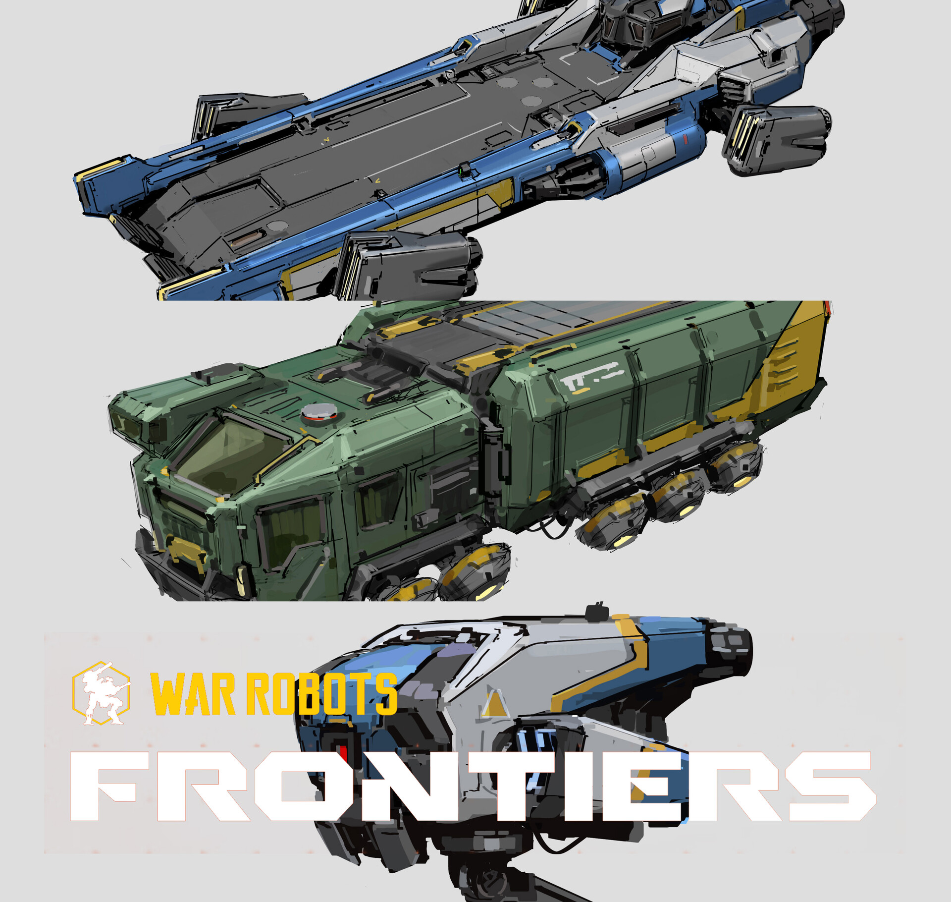 ArtStation - war robot frontiers vehicles concept sketches