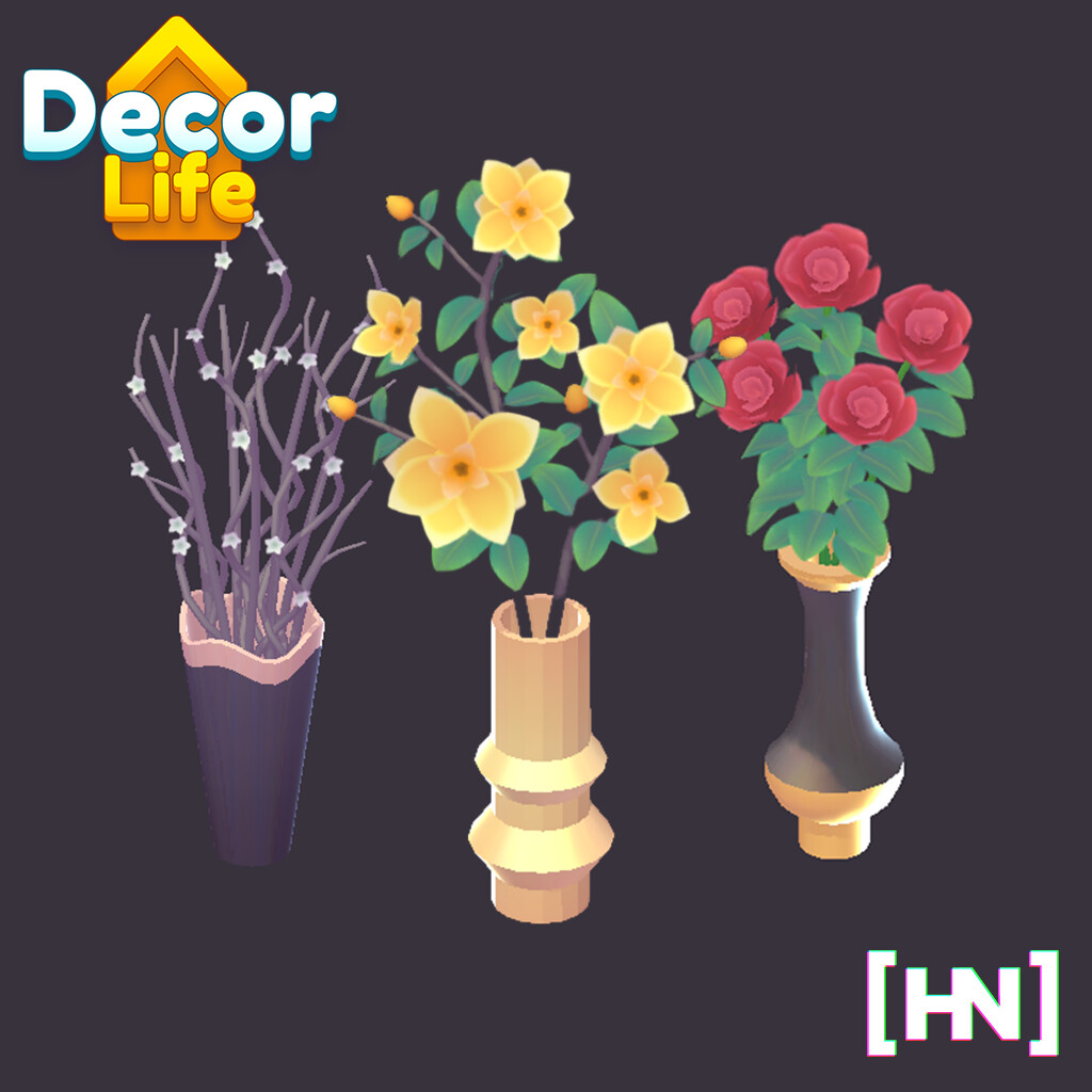 ArtStation - Decor Life - Flowers and vases