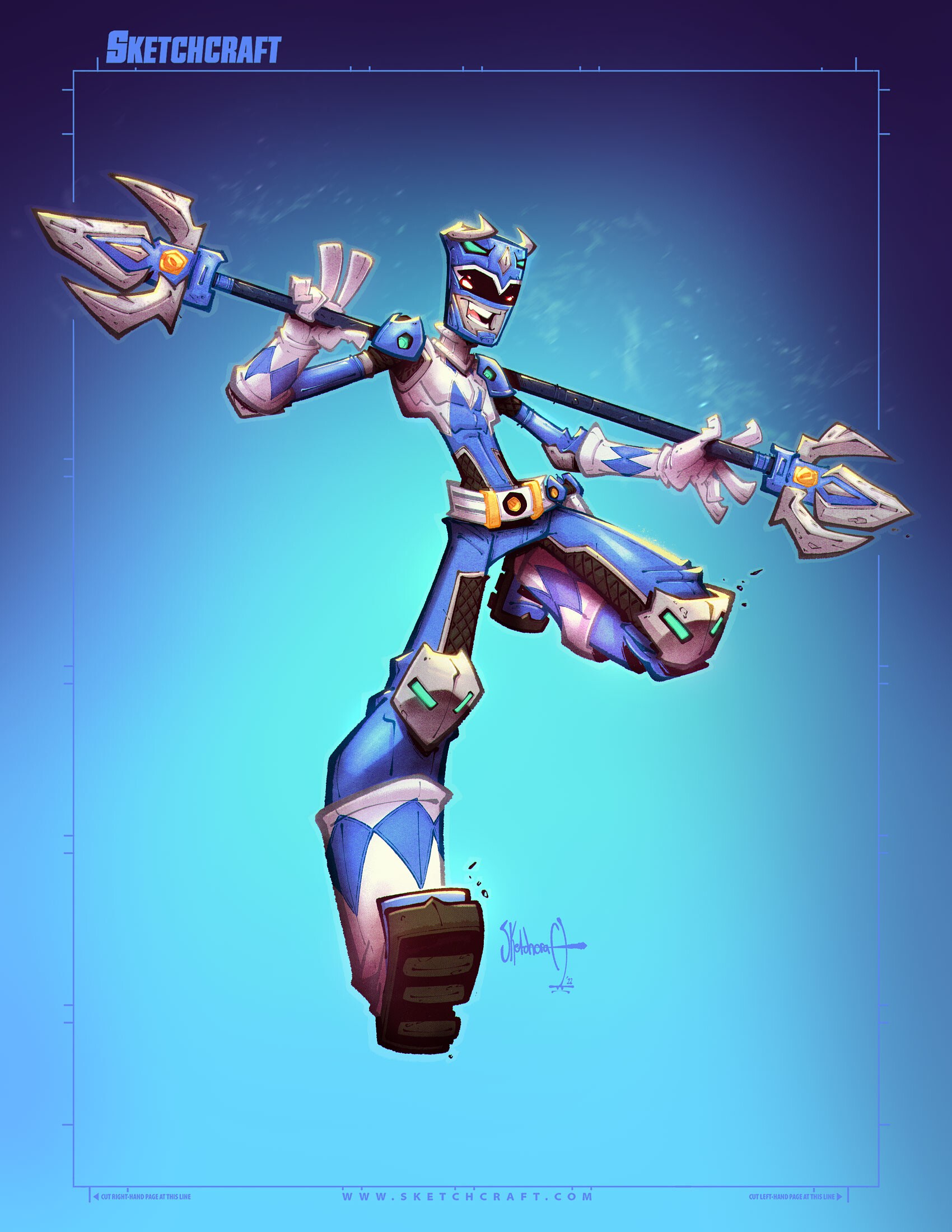 ArtStation - Blue Power Ranger Tribute