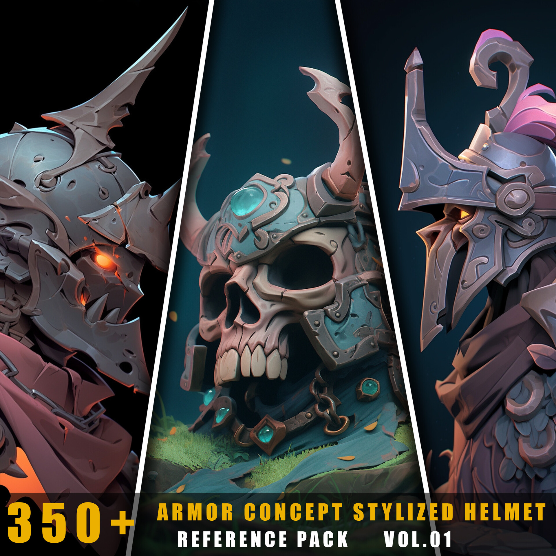 ArtStation - 350+ Armor Concept Stylized Helmet - References Pack Vol.01