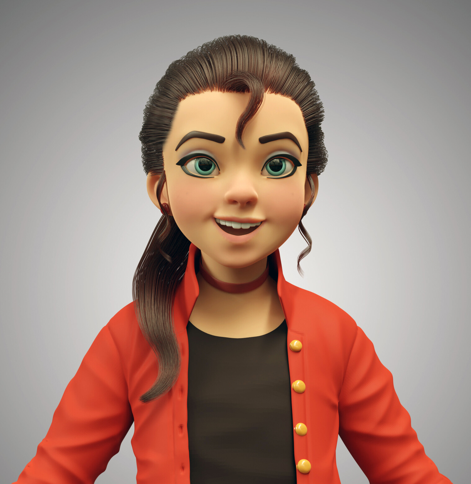 ArtStation - Red Jacket Rebel Girl