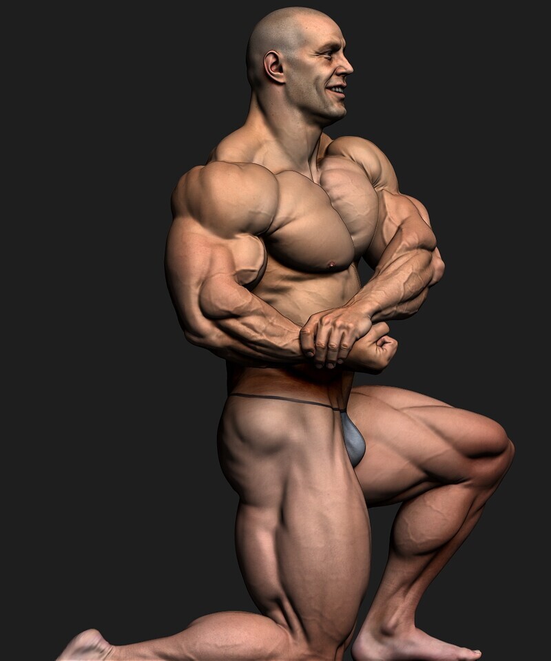 ArtStation - Bodybuilder Side chest practice