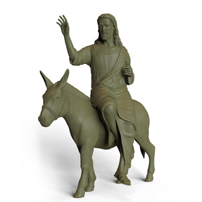 ArtStation - Jesus on donkey for 3D print.