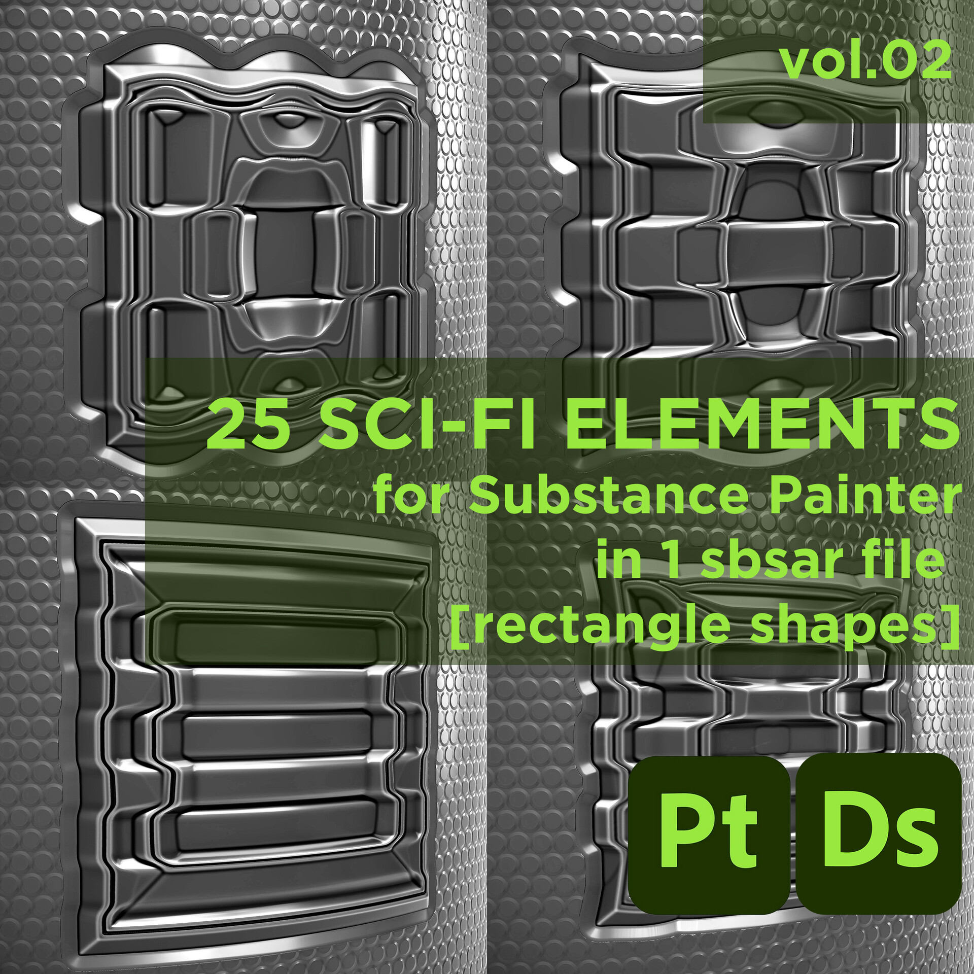ArtStation - 25 hardsurface rectangle decals for Substance Painter