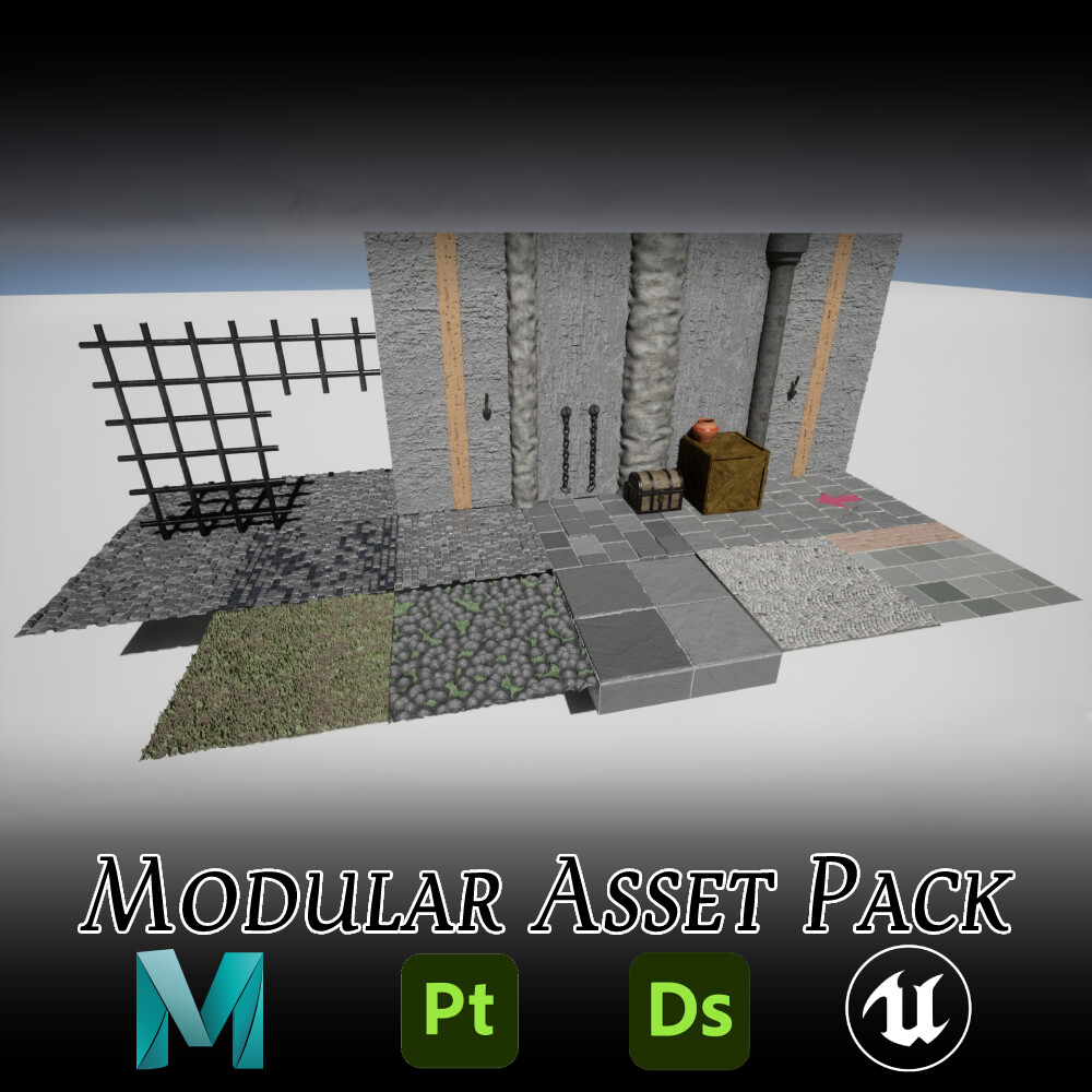 ArtStation - Dungeon/Sewer Modular Asset Kit