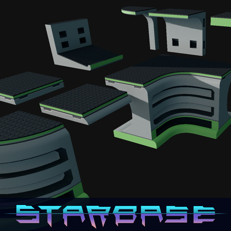 ArtStation - Starbase Modular Furniture Models