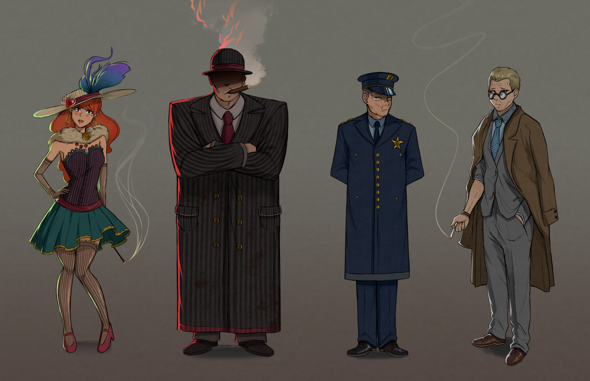 ArtStation - Gangsters (Character Design Exercise)