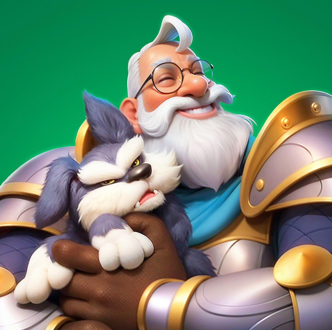 ArtStation - 2D+AI practice 2023 old king and his puppy