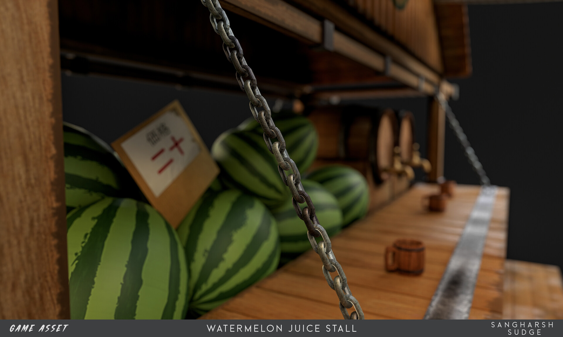 ArtStation - watermelon juice stall
