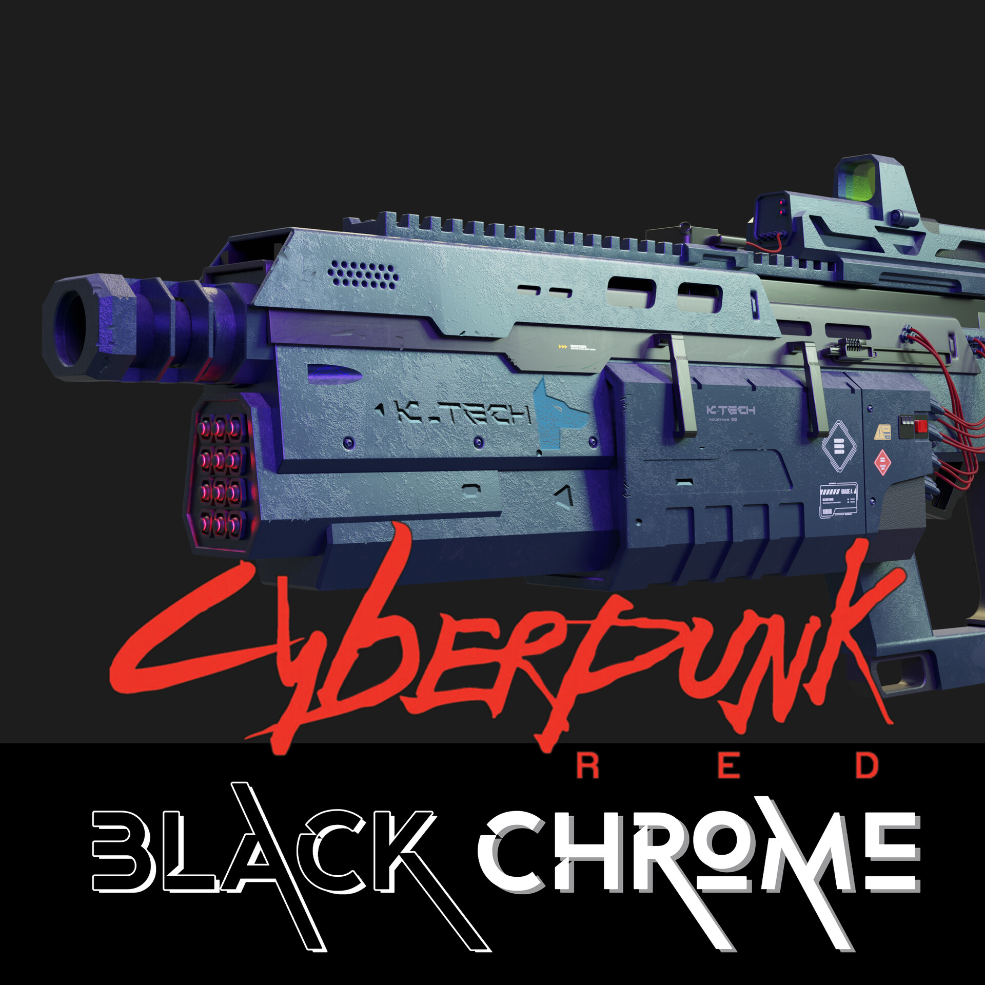 ArtStation - Cyberpunk RED Black Chrome - KTech-Techhammer Shotgun