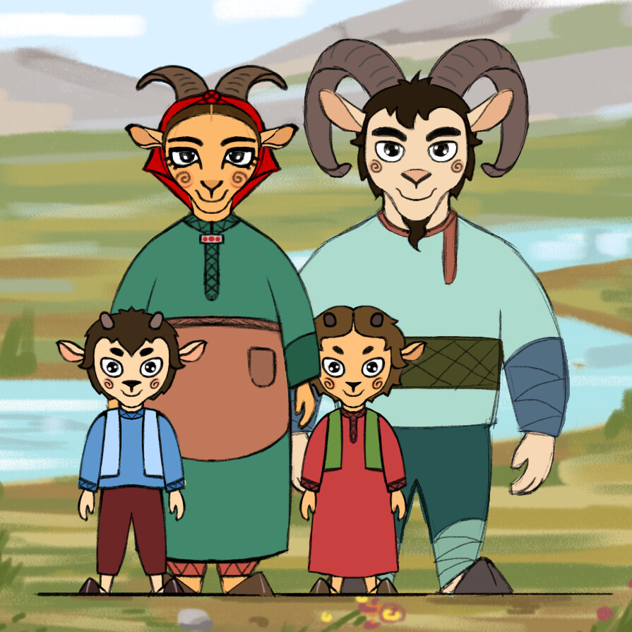 ArtStation - Goat Family