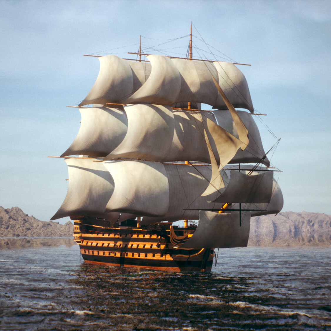 ArtStation - Ship Of The Line - PBR 3D Model