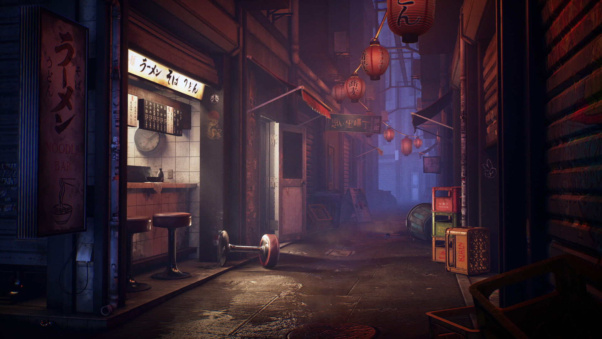 ArtStation - Tokyo Alley (with noodle bar)